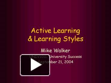 PPT – Active Learning PowerPoint presentation | free to view - id ...