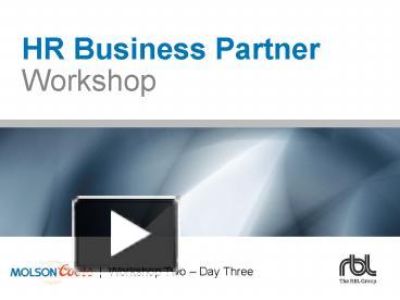 HR Business Partner Workshop presentation | free to view