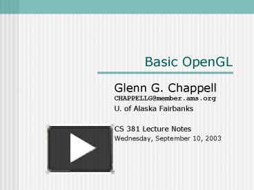 PPT – Basic OpenGL PowerPoint presentation | free to download - id ...