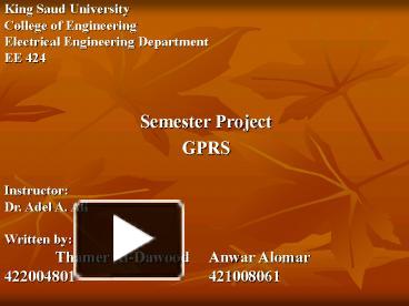 PPT – King Saud University College of Engineering Electrical ...