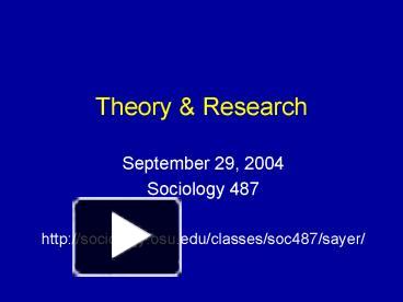 PPT – Theory PowerPoint presentation | free to view - id: 250158-YjViO