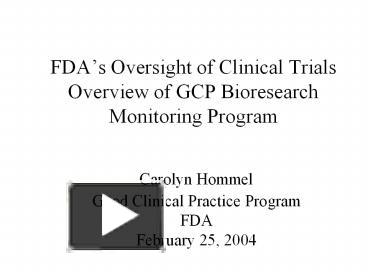 PPT – FDA PowerPoint presentation | free to view - id: 25034d-ZDc1Z