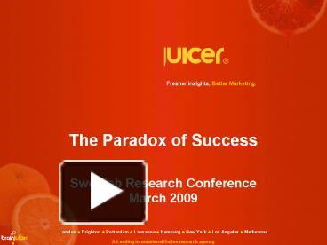 PPT – The Paradox of Success PowerPoint presentation | free to view ...