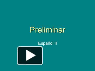 Preliminar presentation | free to view