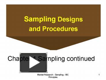 PPT – Sampling Designs PowerPoint presentation | free to view - id ...