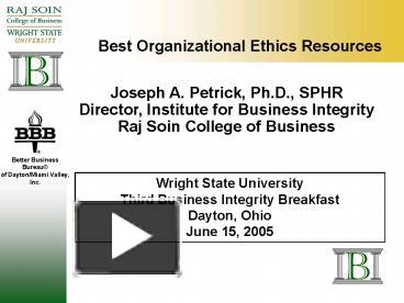 PPT – Joseph A' Petrick, Ph'D', SPHR PowerPoint presentation | free to ...