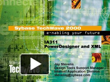 PPT – IA311 PowerDesigner and XML PowerPoint presentation | free to ...