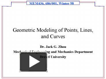 Geometric Modeling of Points, Lines, and Curves presentation | free to view