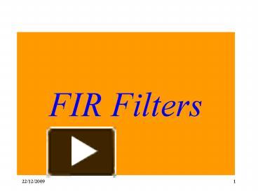 FIR Filters presentation | free to view