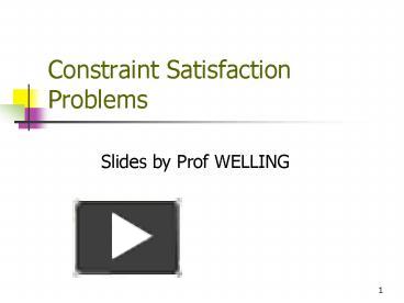 PPT – Constraint Satisfaction Problems PowerPoint presentation | free ...