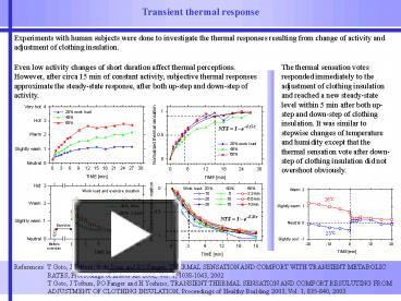 Transient thermal response presentation | free to view