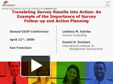 PPT – Translating Survey Results into Action: An Example of the ...
