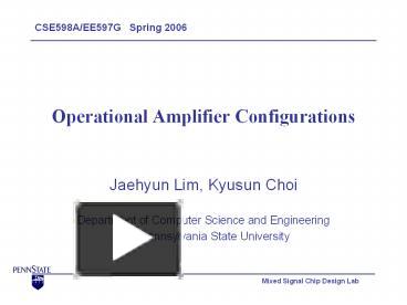 PPT – Operational Amplifier Configurations PowerPoint presentation ...