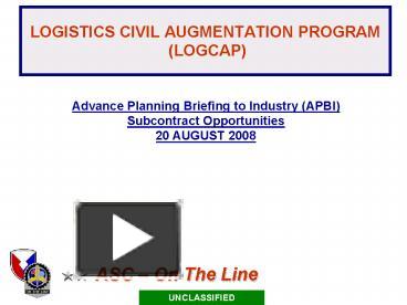 PPT – LOGISTICS CIVIL AUGMENTATION PROGRAM LOGCAP PowerPoint ...