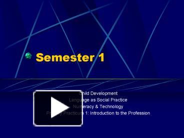 PPT – Semester 1 PowerPoint presentation | free to view - id: 252500-NGU4Y