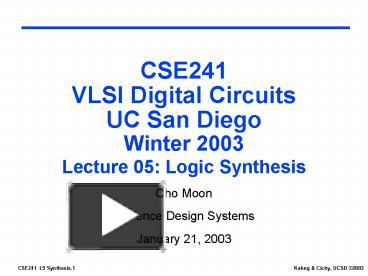PPT – CSE241 VLSI Digital Circuits UC San Diego Winter 2003 PowerPoint ...