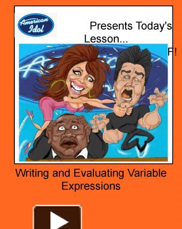 PPT – Writing and Evaluating Variable Expressions PowerPoint ...