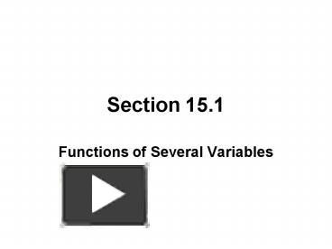 PPT – Functions of Several Variables PowerPoint presentation | free to ...
