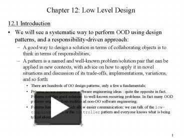 Chapter 12: Low Level Design presentation | free to view