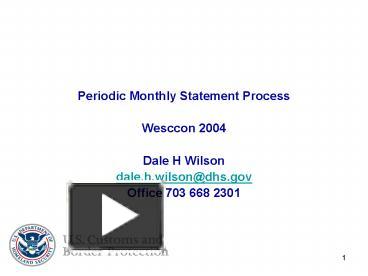 Periodic Monthly Statement Process presentation | free to view