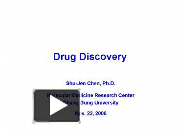 Drug Discovery presentation | free to view