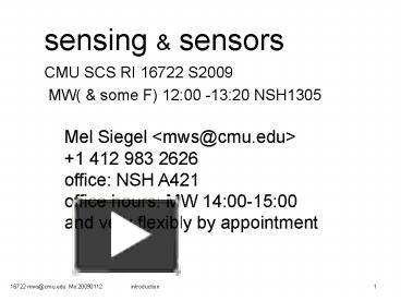 PPT – sensing PowerPoint presentation | free to download - id: 253712-MjRhZ