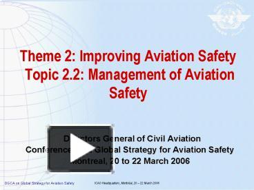 PPT – Theme 2: Improving Aviation Safety Topic 2'2: Management of ...