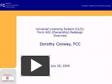 PPT – Universal Licensing System ULS: PowerPoint presentation | free to ...