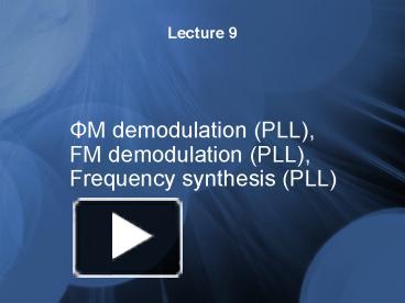 FM demodulation PLL, FM demodulation PLL, Frequency synthesis PLL ...