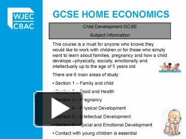 GCSE HOME ECONOMICS presentation | free to view