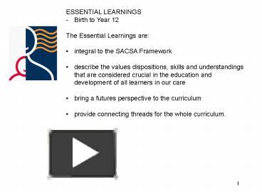 PPT – ESSENTIAL LEARNINGS PowerPoint presentation | free to view - id ...