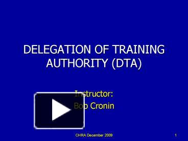 PPT – DELEGATION OF TRAINING AUTHORITY (DTA) PowerPoint presentation ...