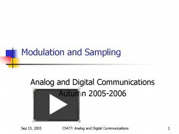 PPT – Modulation and Sampling PowerPoint presentation | free to view ...