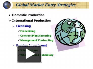 Global Market Entry Strategies presentation | free to view