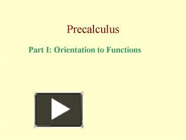 Precalculus presentation | free to view