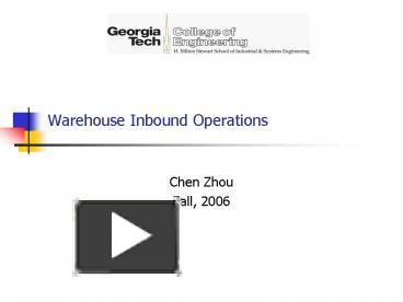 Warehouse Inbound Operations presentation | free to view