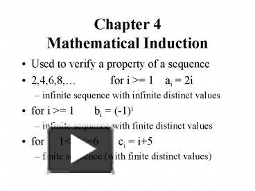PPT – Chapter 4 Mathematical Induction PowerPoint presentation | free ...