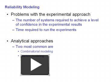 Reliability Modeling presentation | free to view