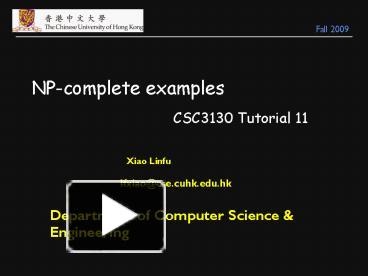 PPT – NPcomplete examples PowerPoint presentation | free to view - id ...