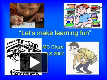Lets make learning fun presentation | free to view