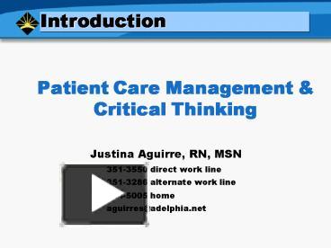 Patient Care Management presentation | free to view