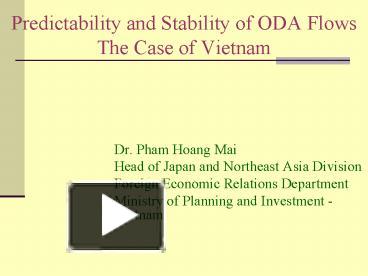 Predictability and Stability of ODA Flows The Case of Vietnam ...