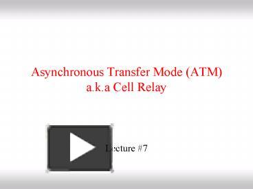 PPT – Asynchronous Transfer Mode ATM a'k'a Cell Relay PowerPoint ...