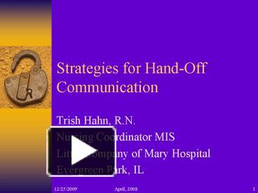 Strategies for HandOff Communication presentation | free to view