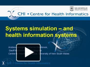 PPT – Systems simulation and health information systems PowerPoint ...
