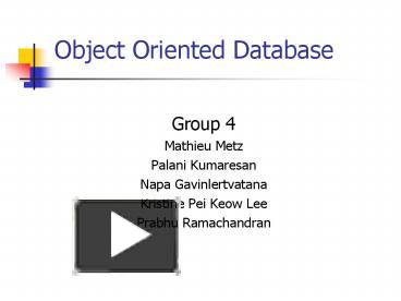 PPT – Object Oriented Database PowerPoint presentation | free to ...