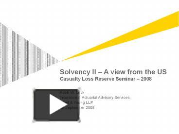 Solvency II presentation | free to view