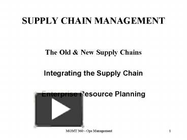 PPT – SUPPLY CHAIN MANAGEMENT PowerPoint presentation | free to view ...