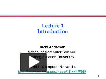 PPT – Lecture 1 Introduction PowerPoint presentation | free to download ...