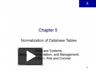 Normalization of Database Tables presentation | free to download
